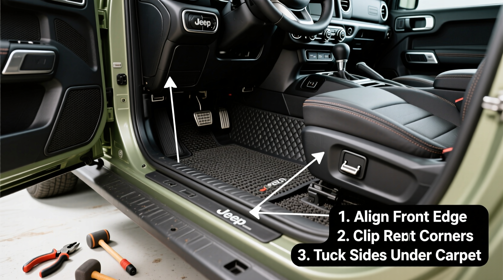 How to Install Rubber Floor Mats in a Jeep Wrangler