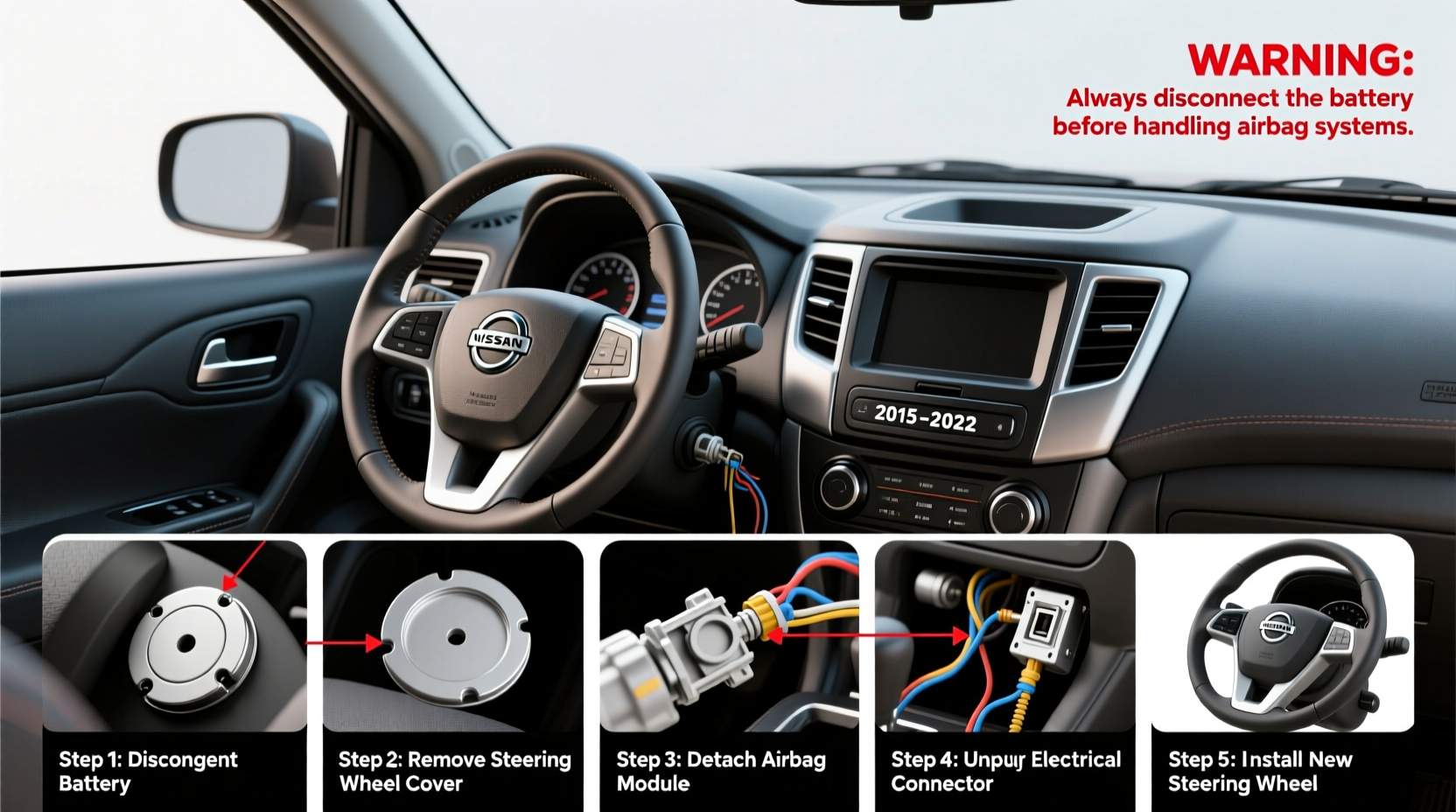 NP300 Navara Steering Wheel Replacement Guide