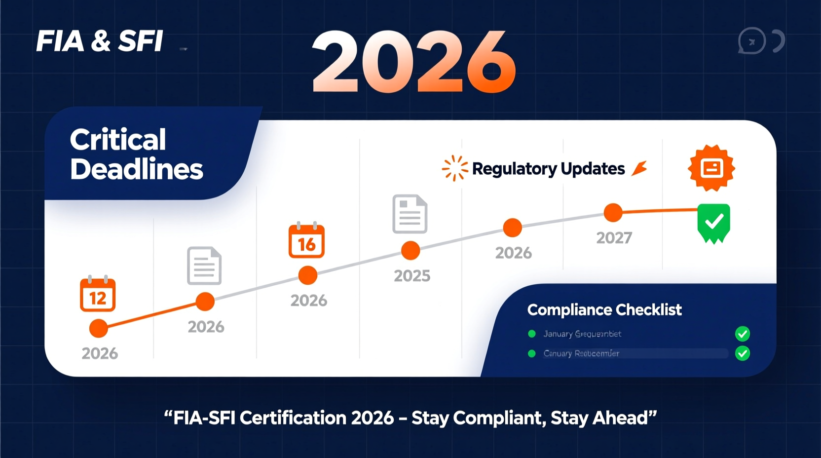 FIA & SFI Certification 2026: Key Dates, Updates & Compliance Guide