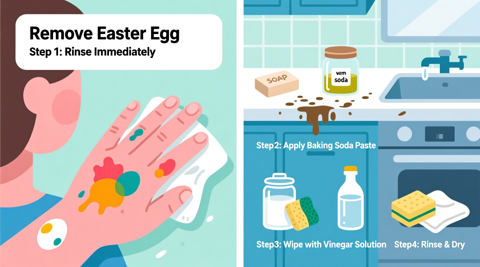 How to Remove Easter Egg Dye from Skin and Surfaces