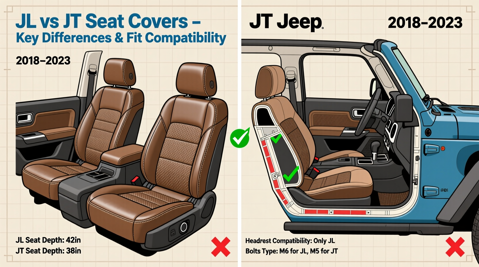 JL vs JT Seat Covers: Key Differences & Fit Compatibility