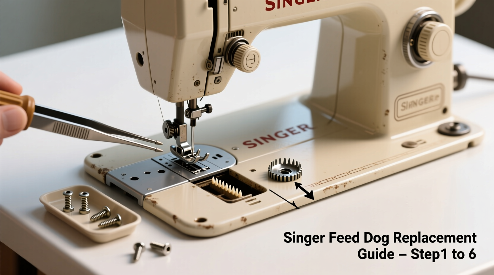 Step By Step Guide To Replacing The Feed Dog On Your Singer Sewing ...
