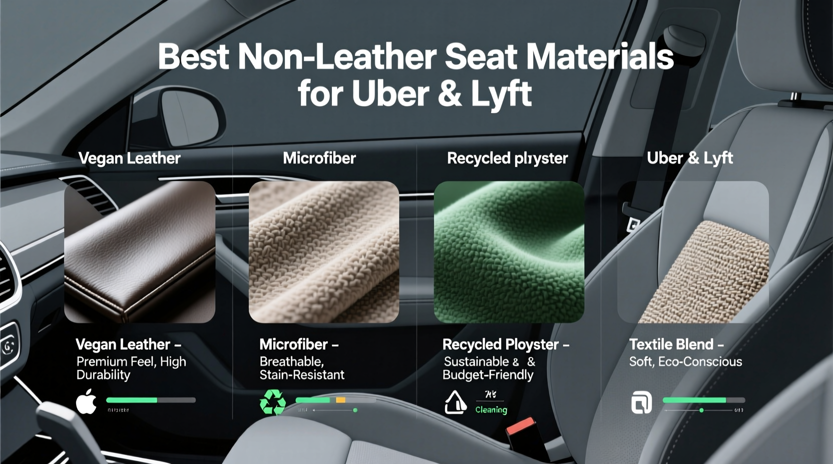 Rideshare Non-Leather Seat Comparison: Best Materials for Uber & Lyft