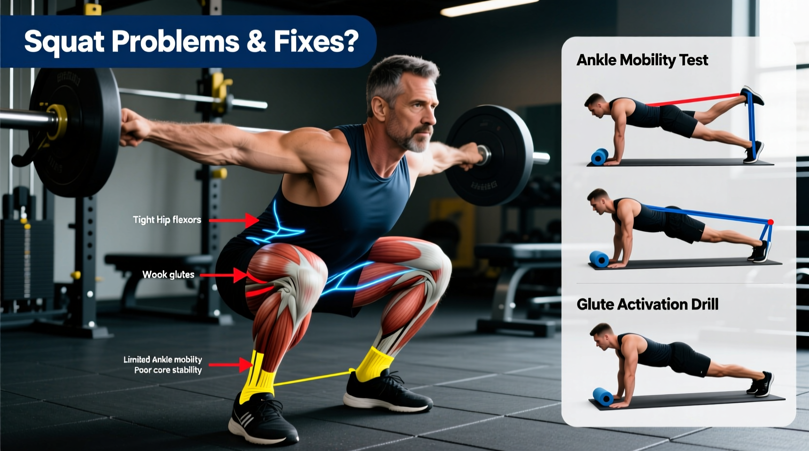 Why Cant I Squat Reasons Solutions For Squat Problems