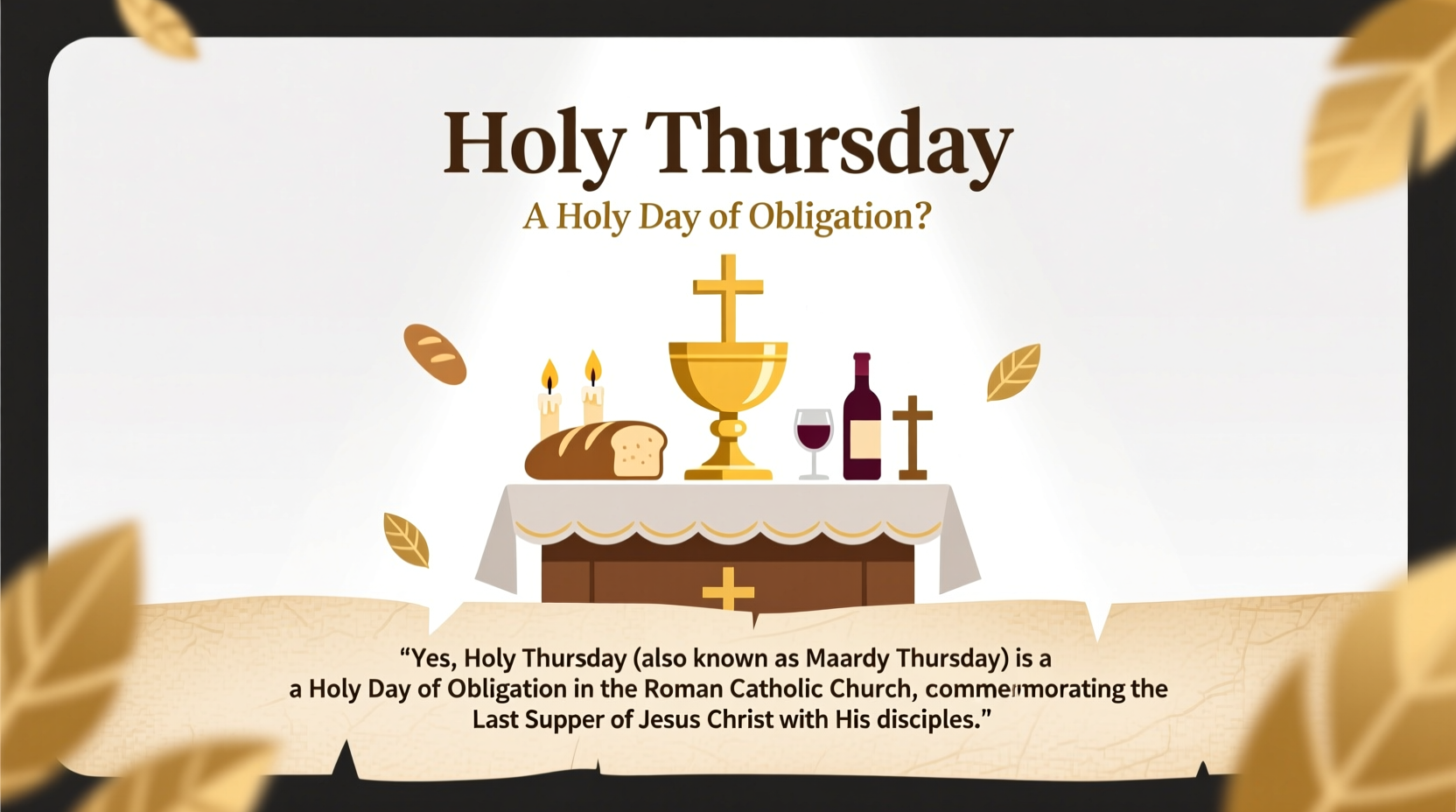 Is Holy Thursday a Holy Day of Obligation?