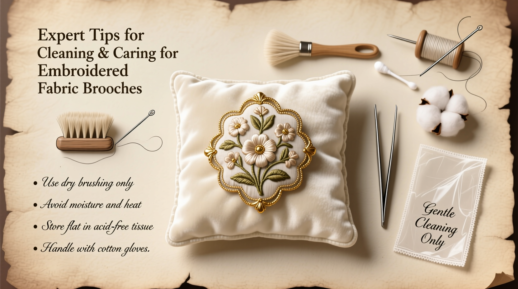 Expert Tips For Cleaning And Caring For Embroidered Fabric Brooches ...