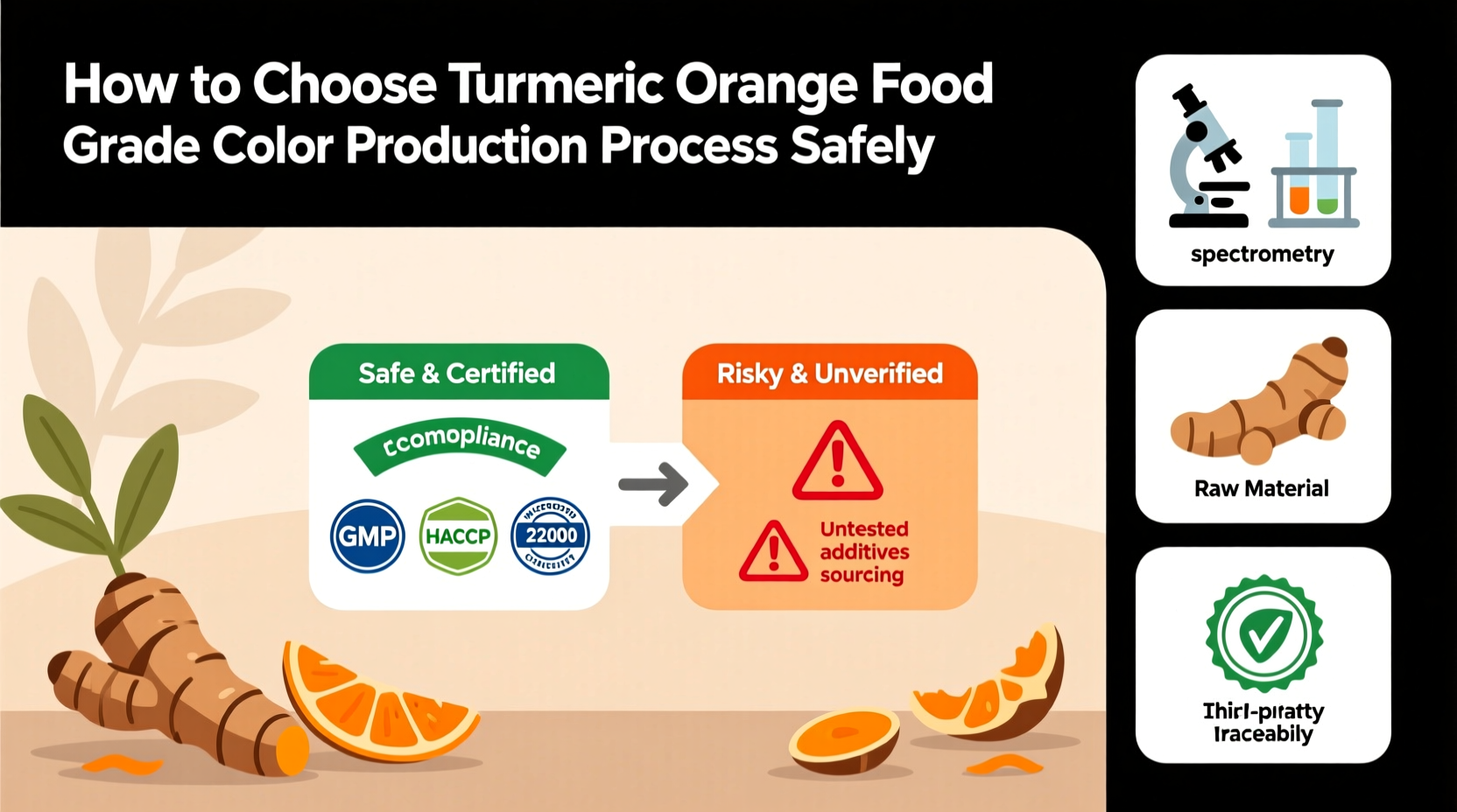 How to Choose Turmeric Orange Food Grade Color Production Process Safely