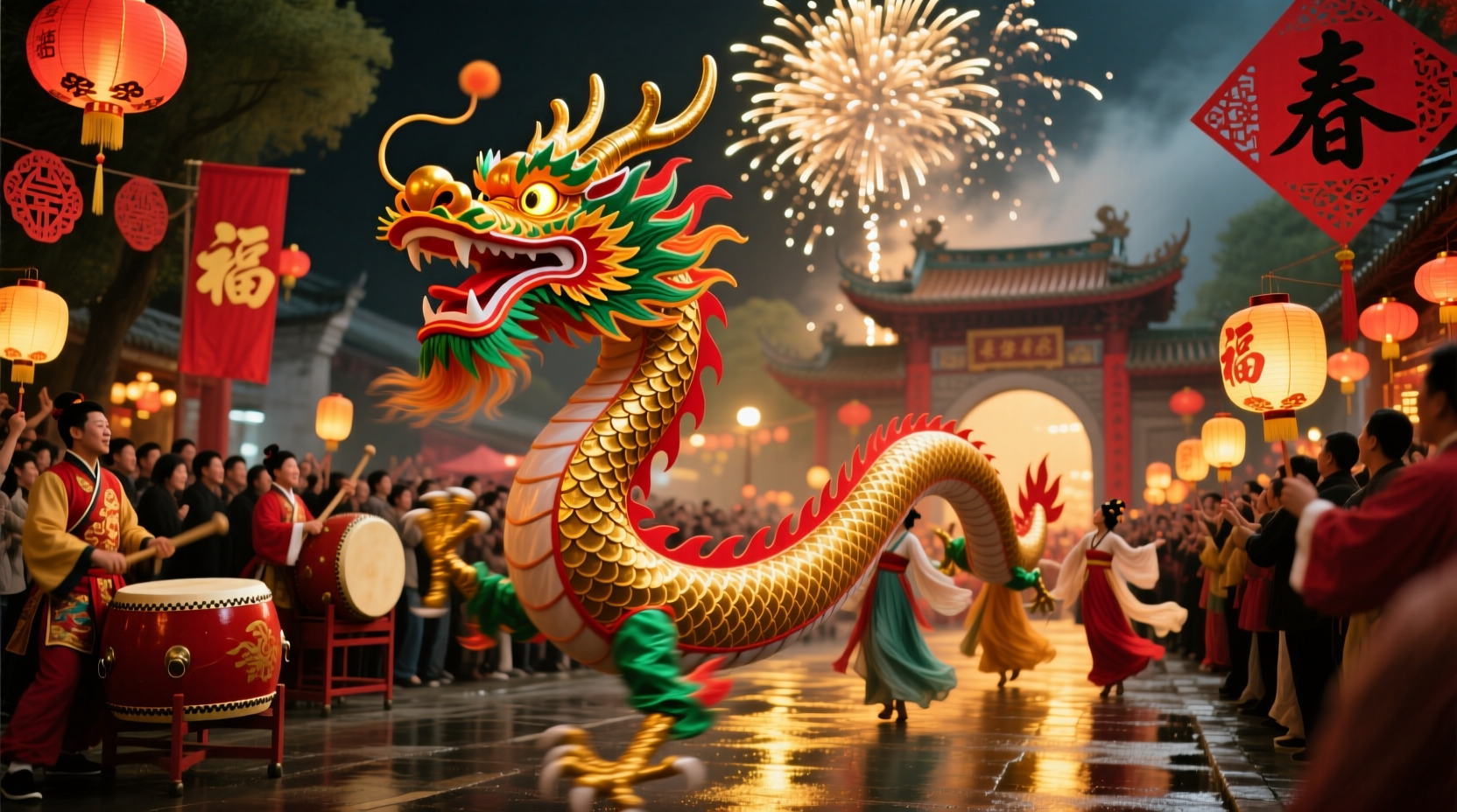 The Main Event in Chinese New Year Parades: The Dragon Dance