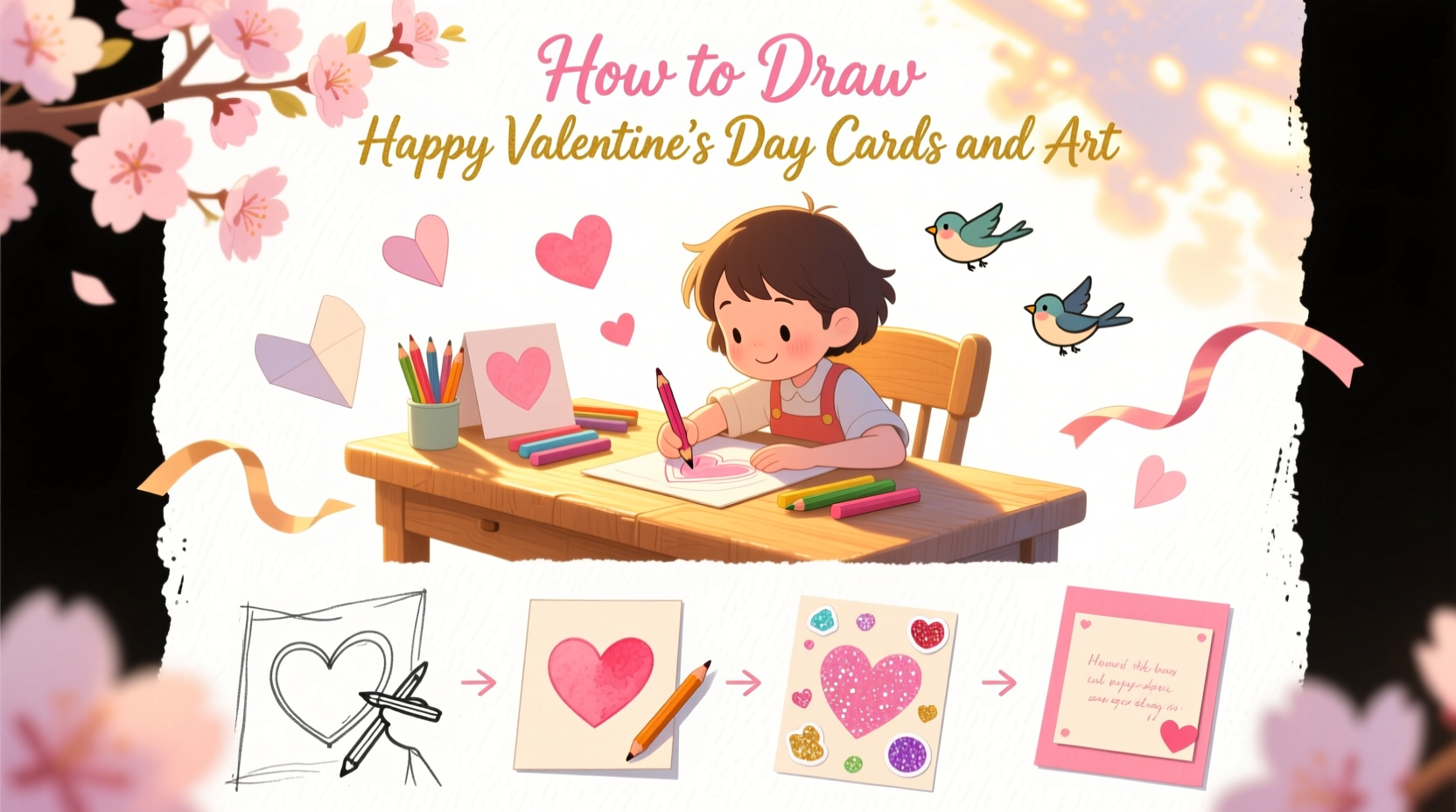 How to Draw Happy Valentine's Day Cards and Art