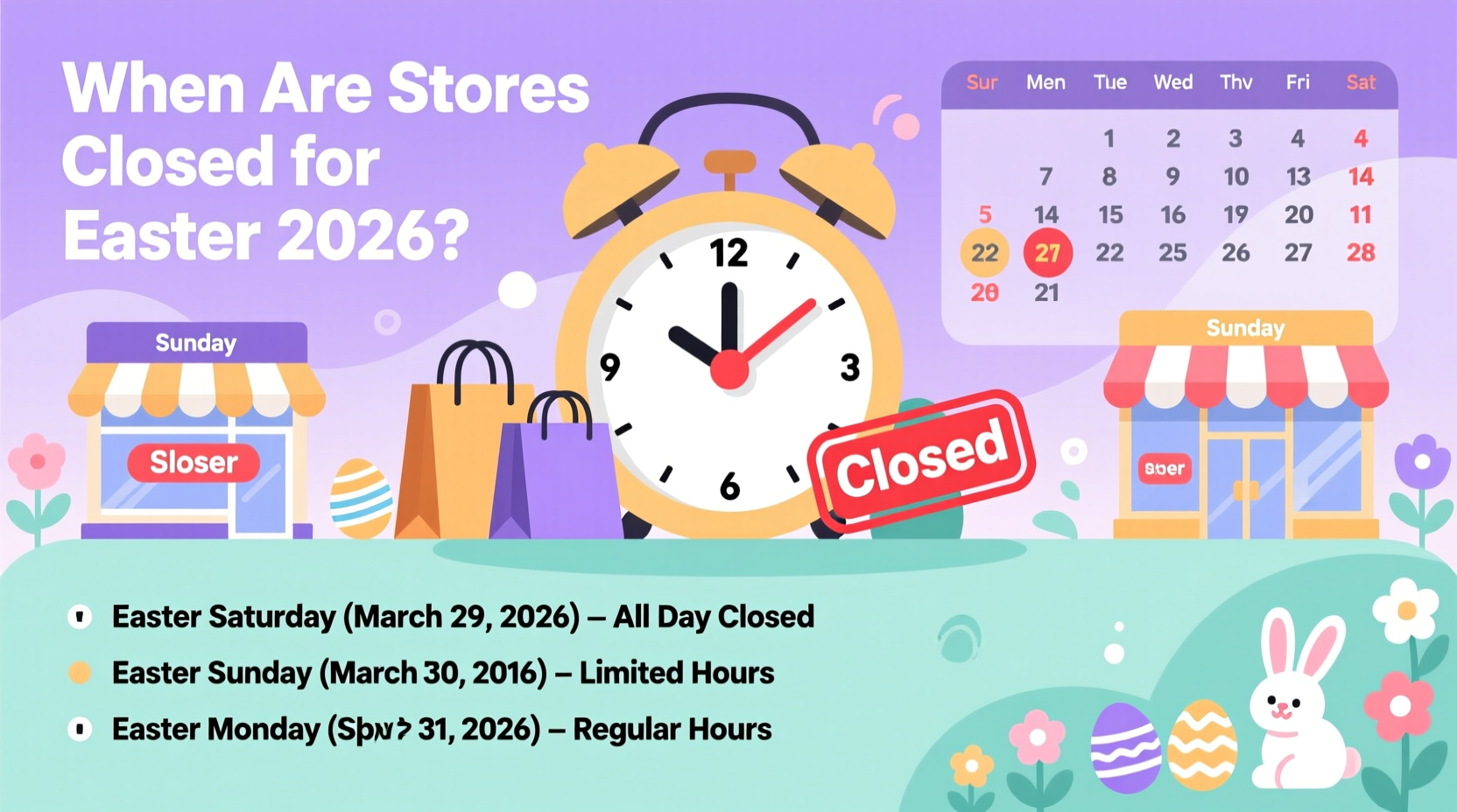 When Are Stores Closed for Easter 2026?