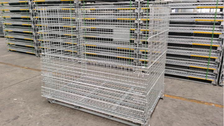 Large Custom Metal Wire Folding Storage Basket Steel Plate Container ...