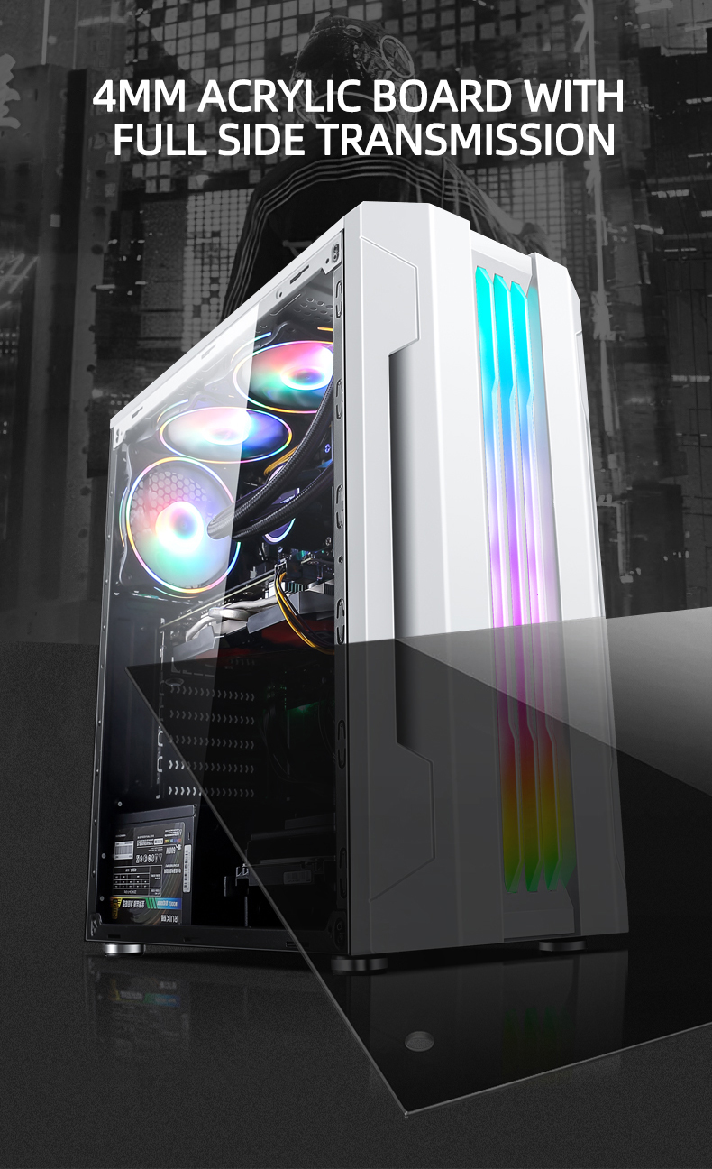 EVESKY MORNING RGB WHITE GAMING CASING - NEXXCOM COMPUTERS