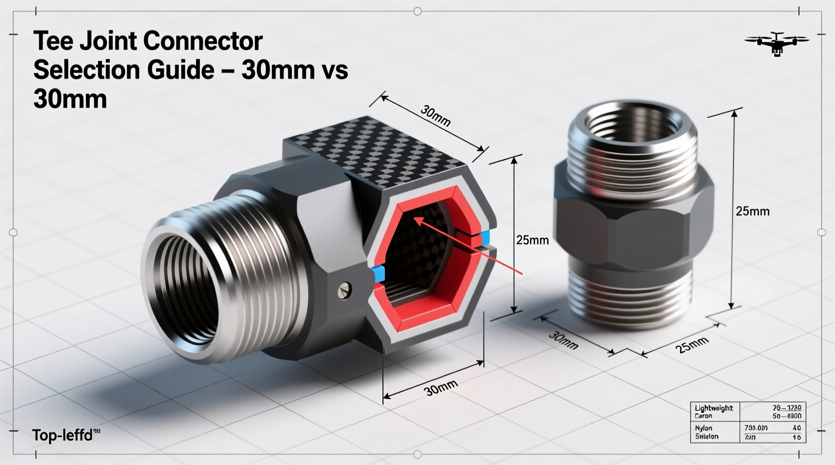 How to Choose the Best Tee Joint Connector 30mm 25mm for Drone Builds