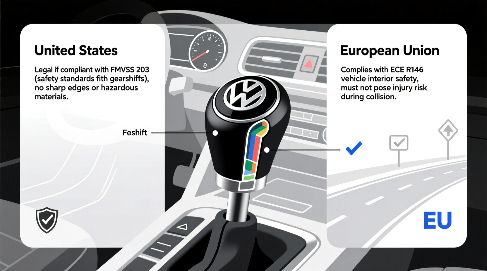 Are VW Shift Knobs Legal in the US and EU? Key Regulations Explained