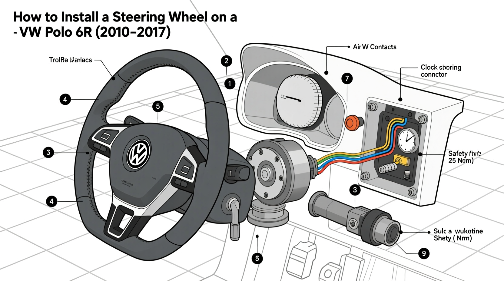 How to Install a Steering Wheel on a VW Polo 6R (2010–2017)