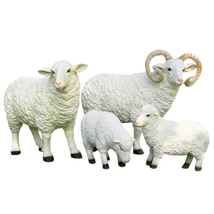 Polyresin Outdoor Life Size Resin Sheep Statue - Home Decor