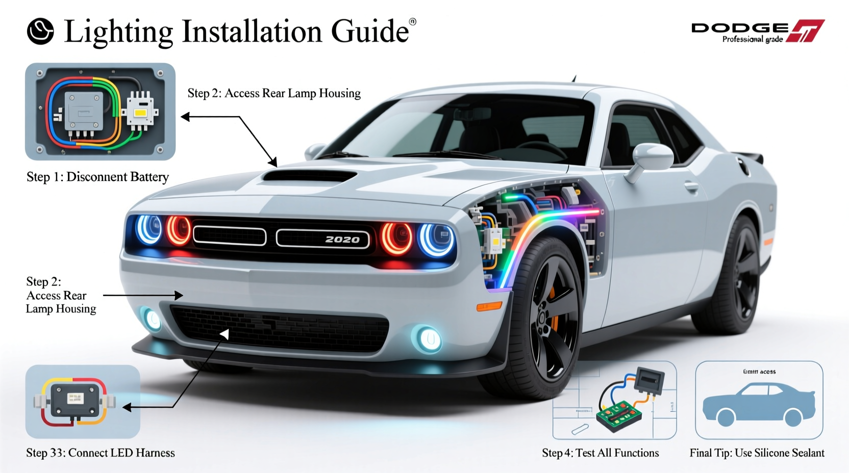 Scat Pack LED Install: Full Guide for 2015–2023 Dodge Challenger