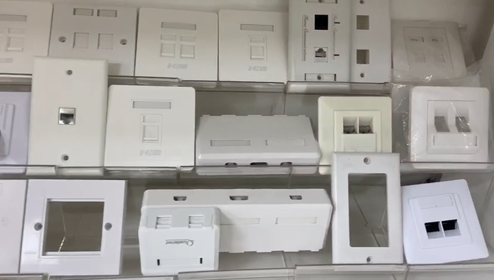 White Square 86 Type Ports Face Plate RJ45 Network Wallplate| Alibaba.com