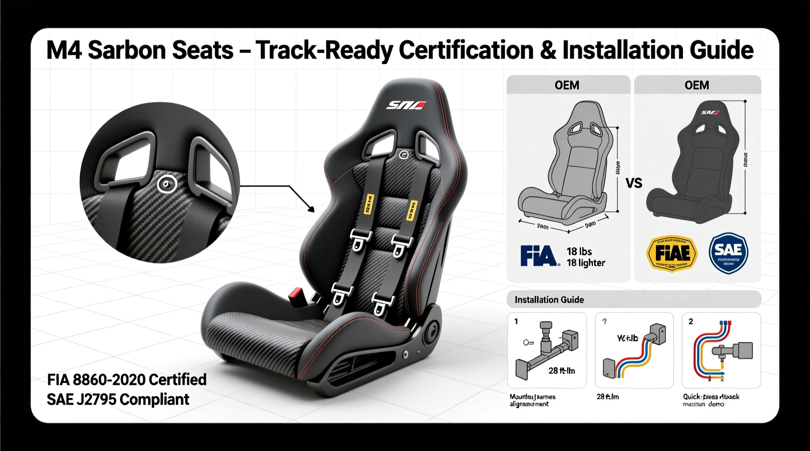 M4 Carbon Seats for Track Day: Compatibility, Certification ...