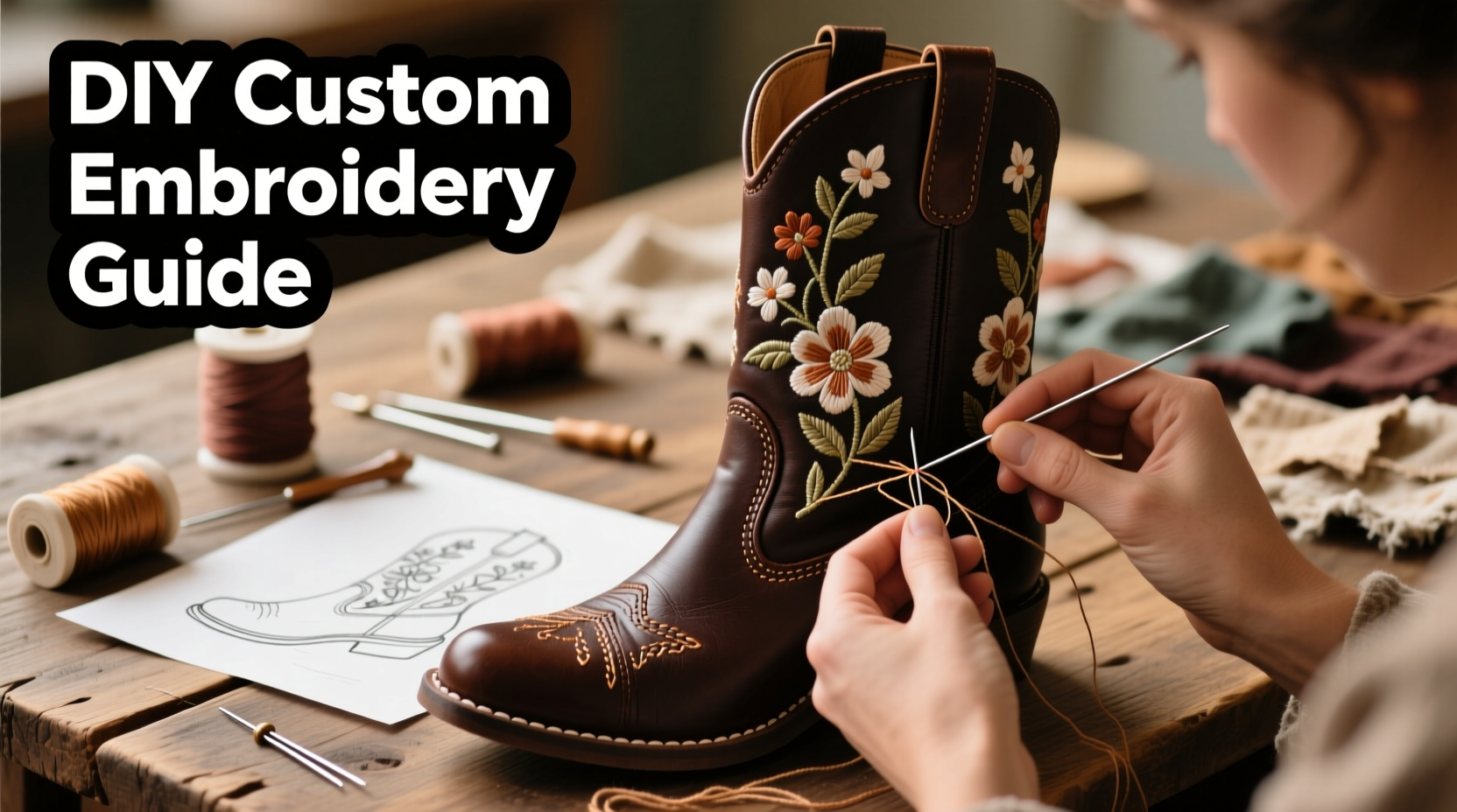 Step By Step Guide To Creating Your Own Custom Embroidered Boot Design ...