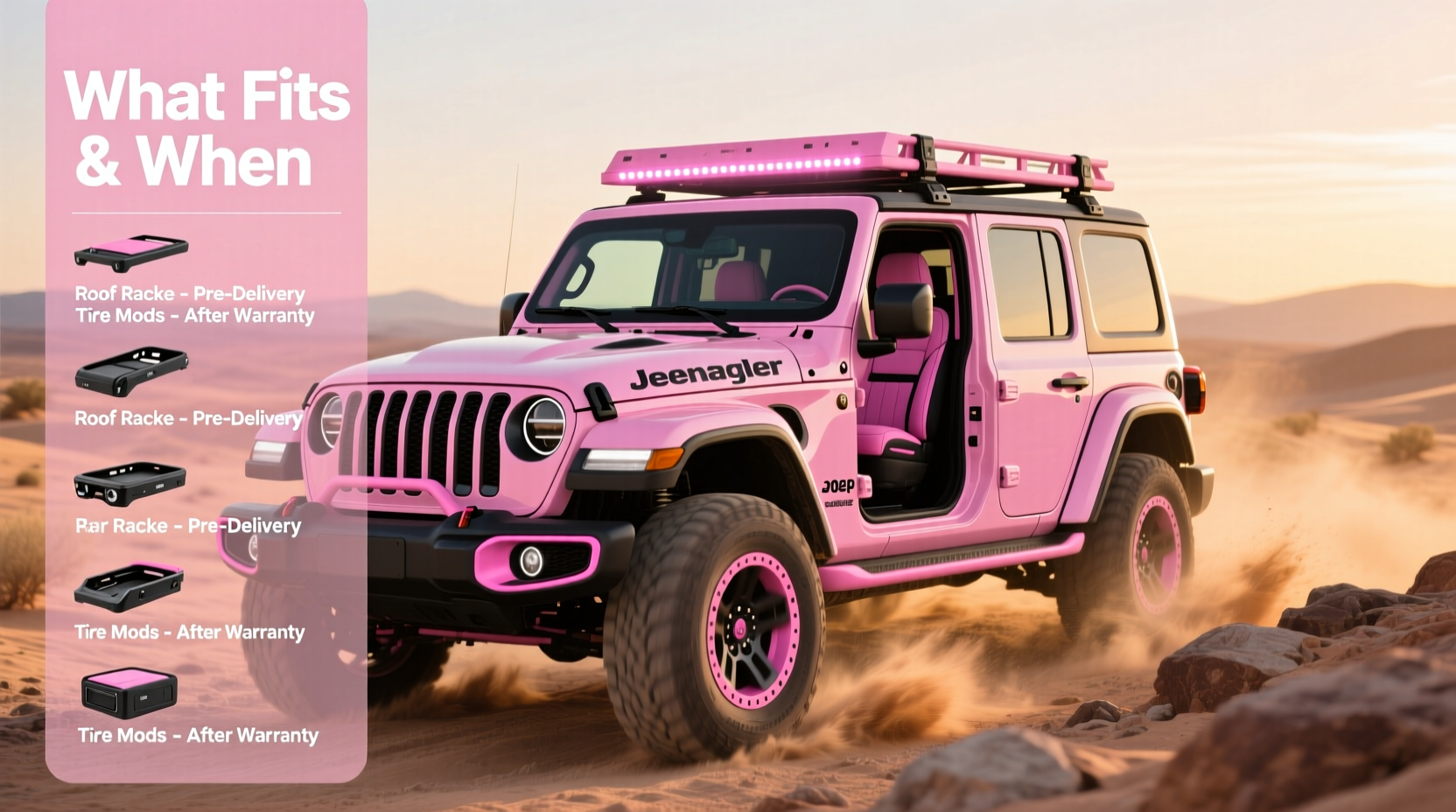 Pink Jeep Wrangler Accessories