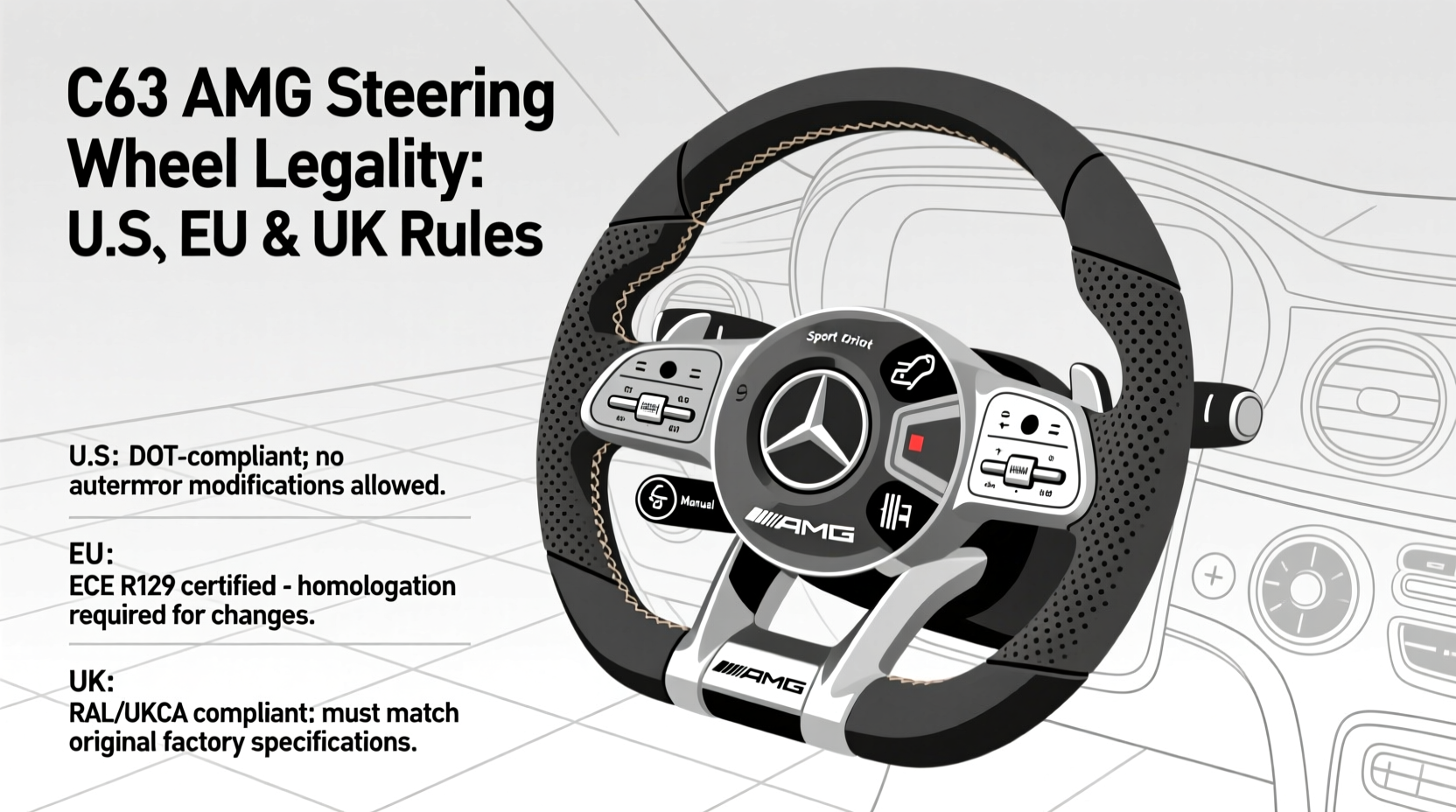 C63 AMG Steering Wheel Legality: U.S., EU & UK Rules