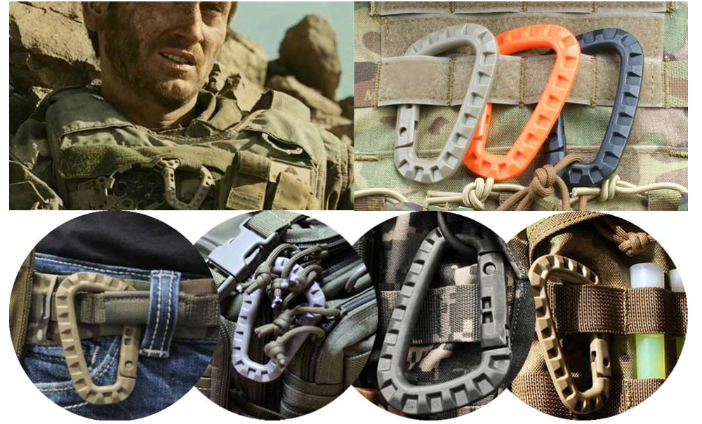 Tactical Carabiner Keychain - Hard Polymer Carabiner Carabiner D Ring ...