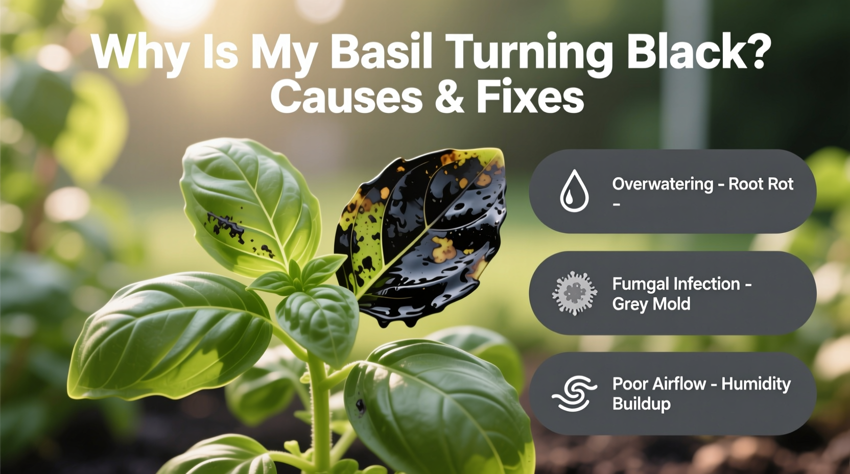 Why Is My Basil Turning Black? Causes & Fixes