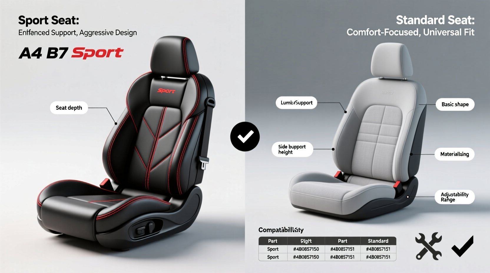 A4 B7 Sport vs Standard Seats: Key Differences & Compatibility