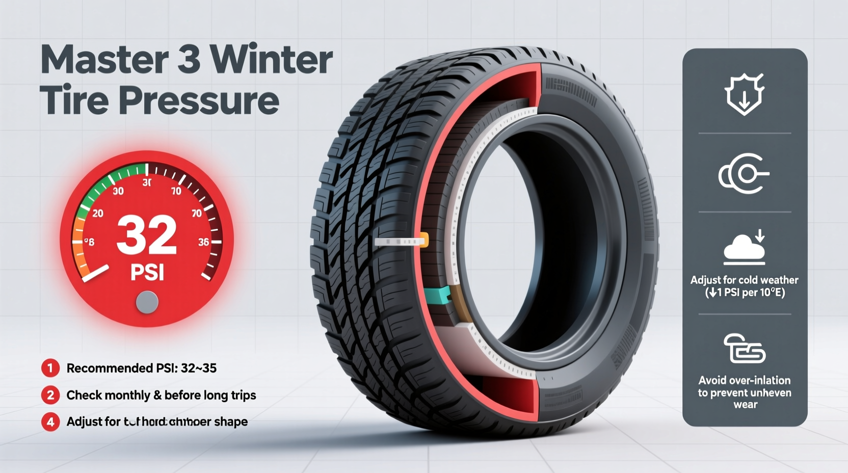 Master 3 Winter Tire Pressure: Recommended PSI & Best Practices
