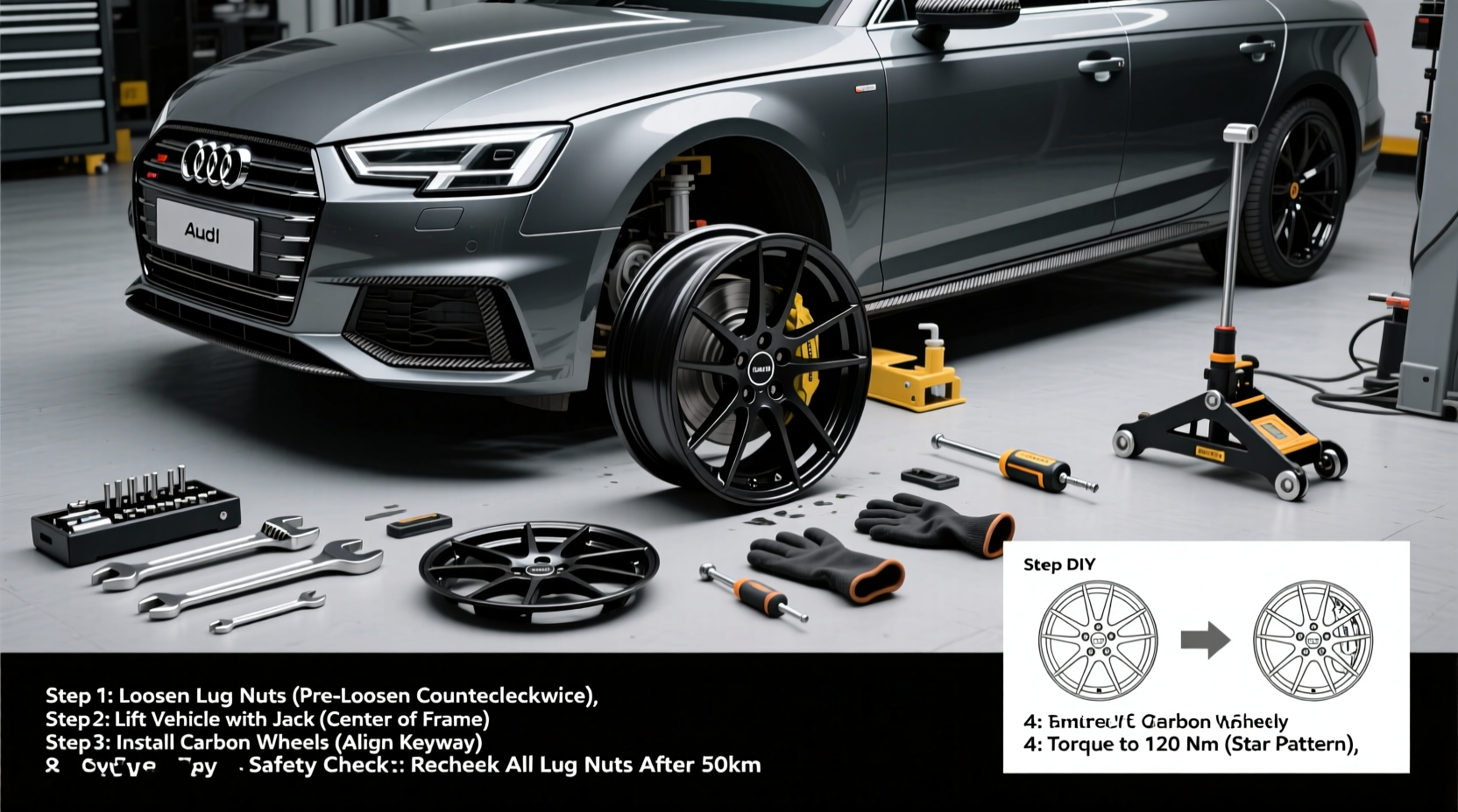 Audi A4 Carbon Wheel DIY Install: Full B9 Guide & Safety Checks