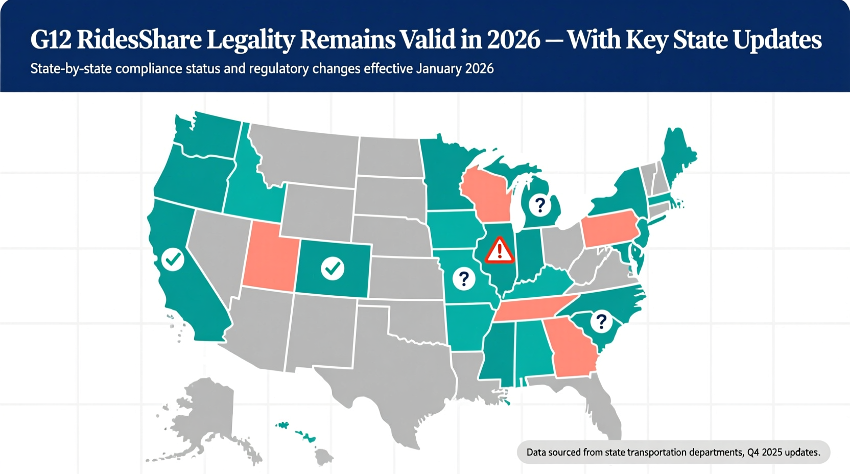 G12 Rideshare Legality Remains Valid in 2026 — With Key State Updates