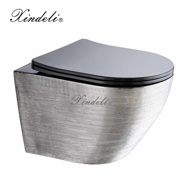 Silver Drawing Pattern Modern Home Bathroom Ceramic Toilet