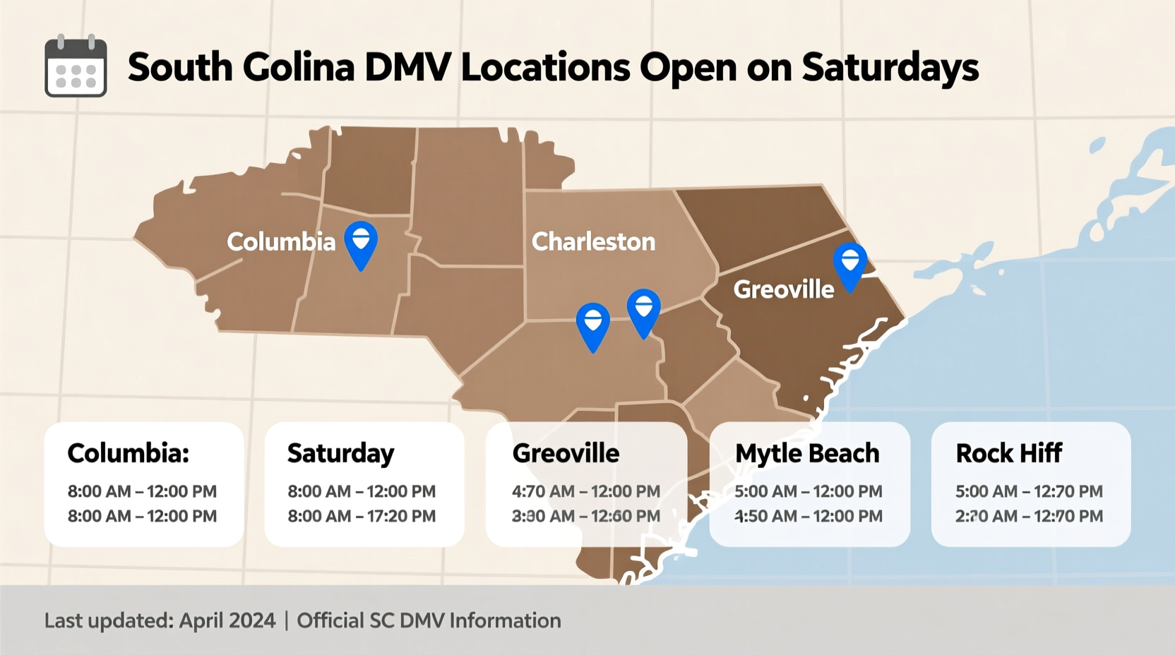 Which DMV Locations Are Open on Saturdays in South Carolina?