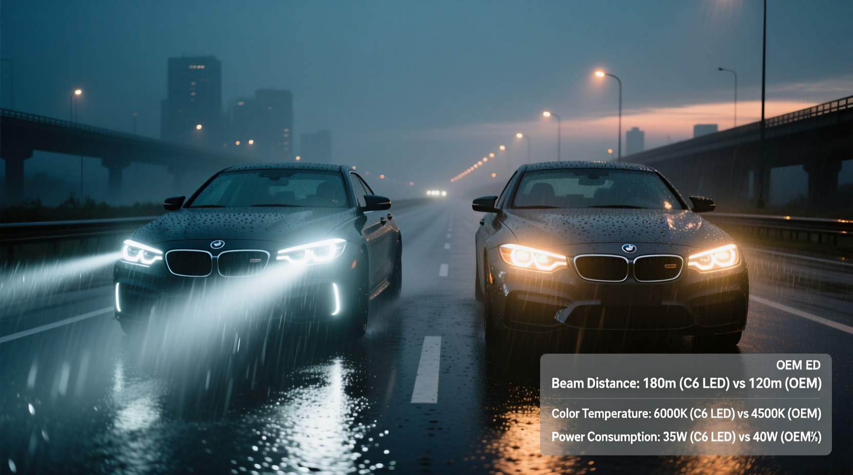 C6 LED vs OEM Headlights: Night Test Results & Real-World Data