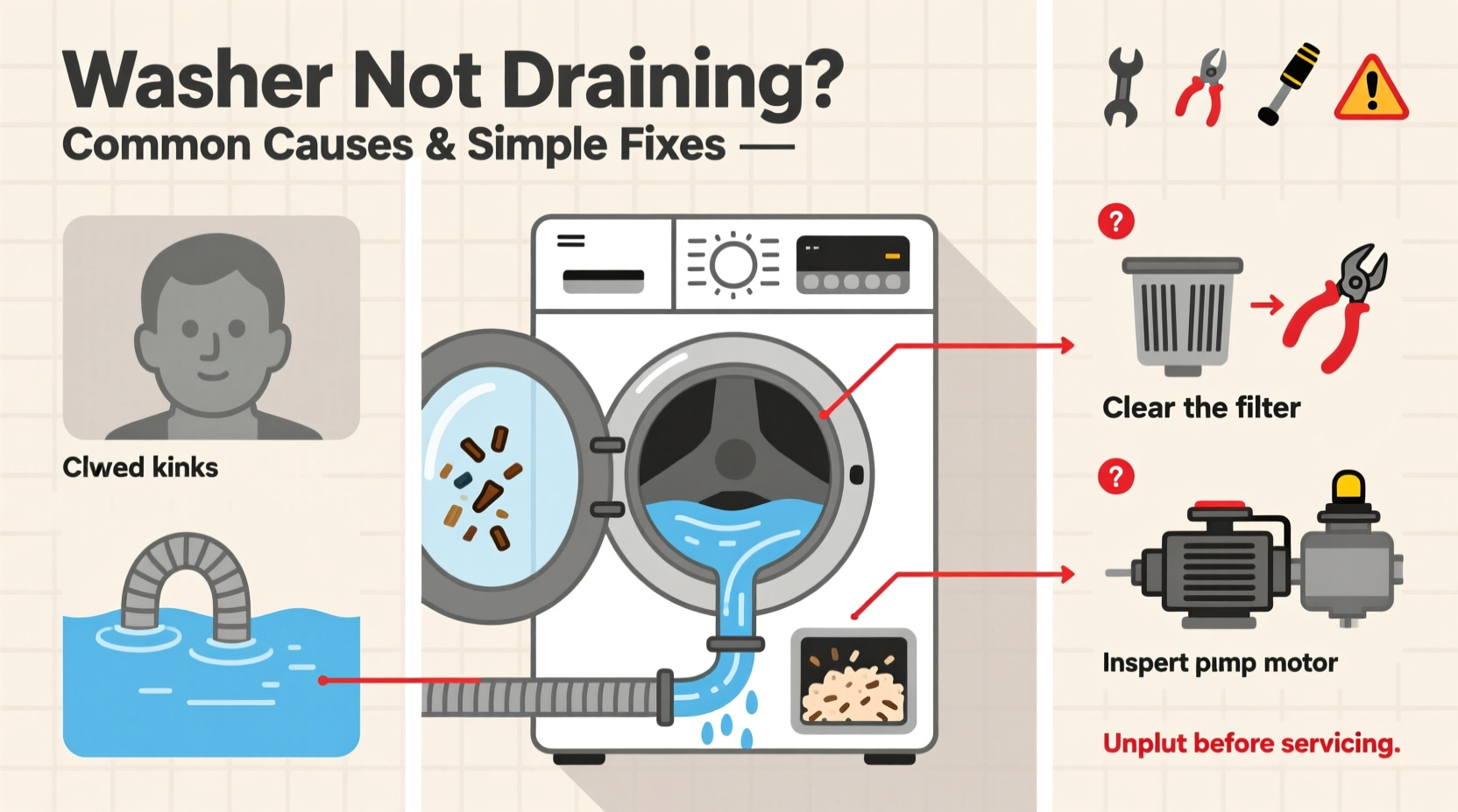 Washer Not Draining Common Causes Diy Fixes