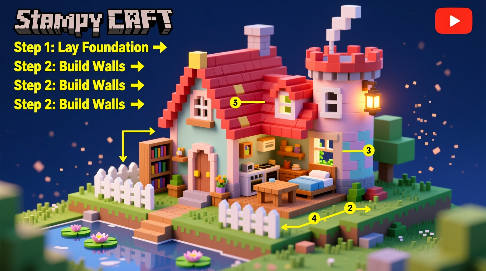 Step By Step Guide To Building Stampy Cats Iconic House In Minecraft