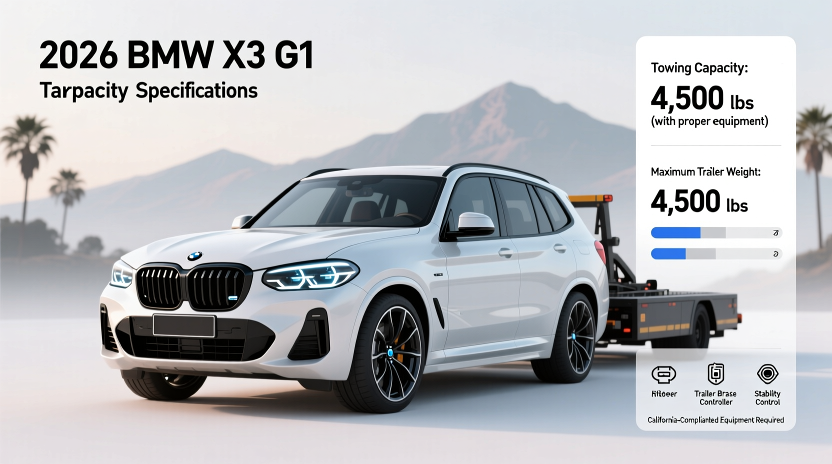 BMW X3 G01 Towing Capacity in California for 2026 Models