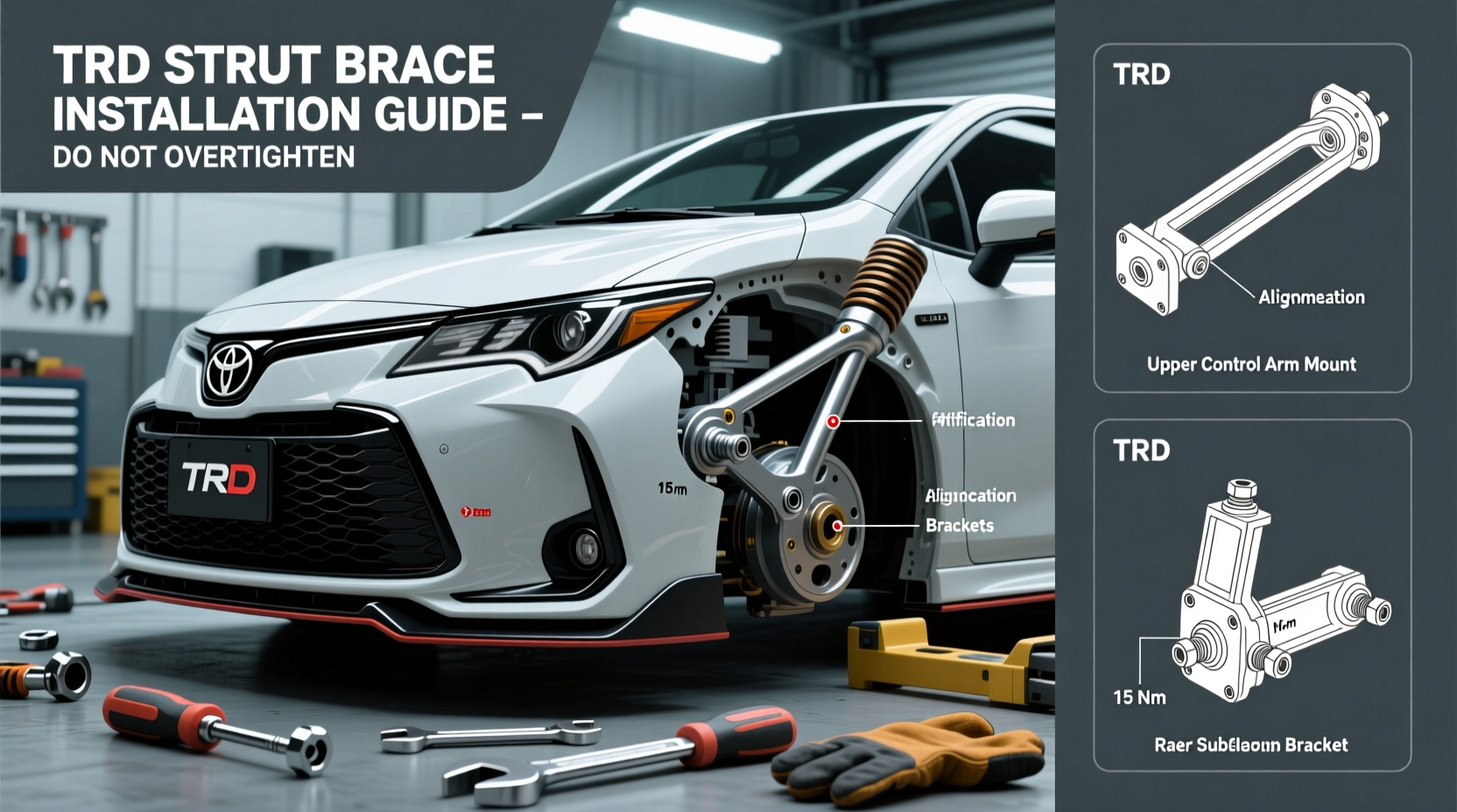 TRD Strut Brace Installation Guide for Toyota Corolla