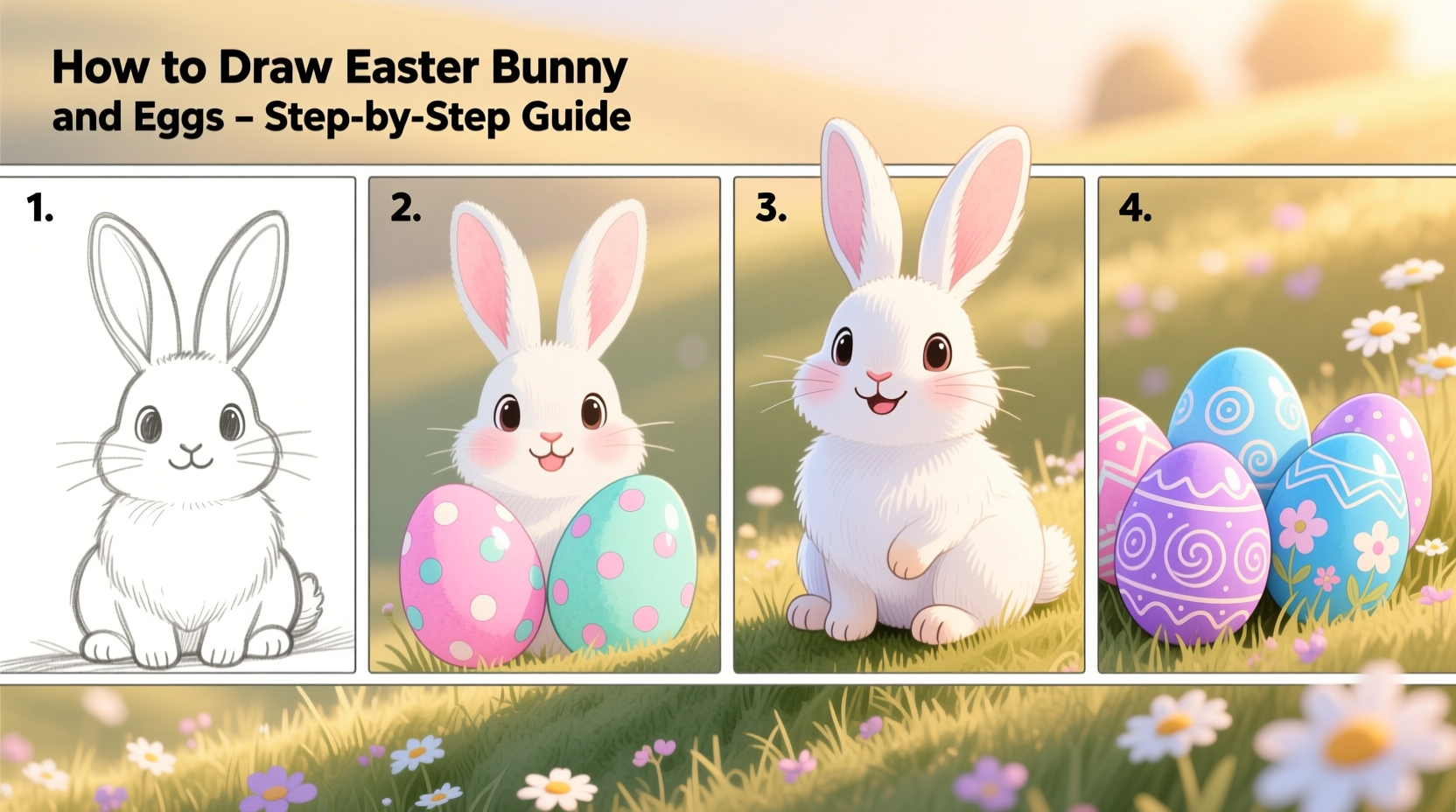 How to Draw Easter Bunny and Eggs: Step-by-Step Guide