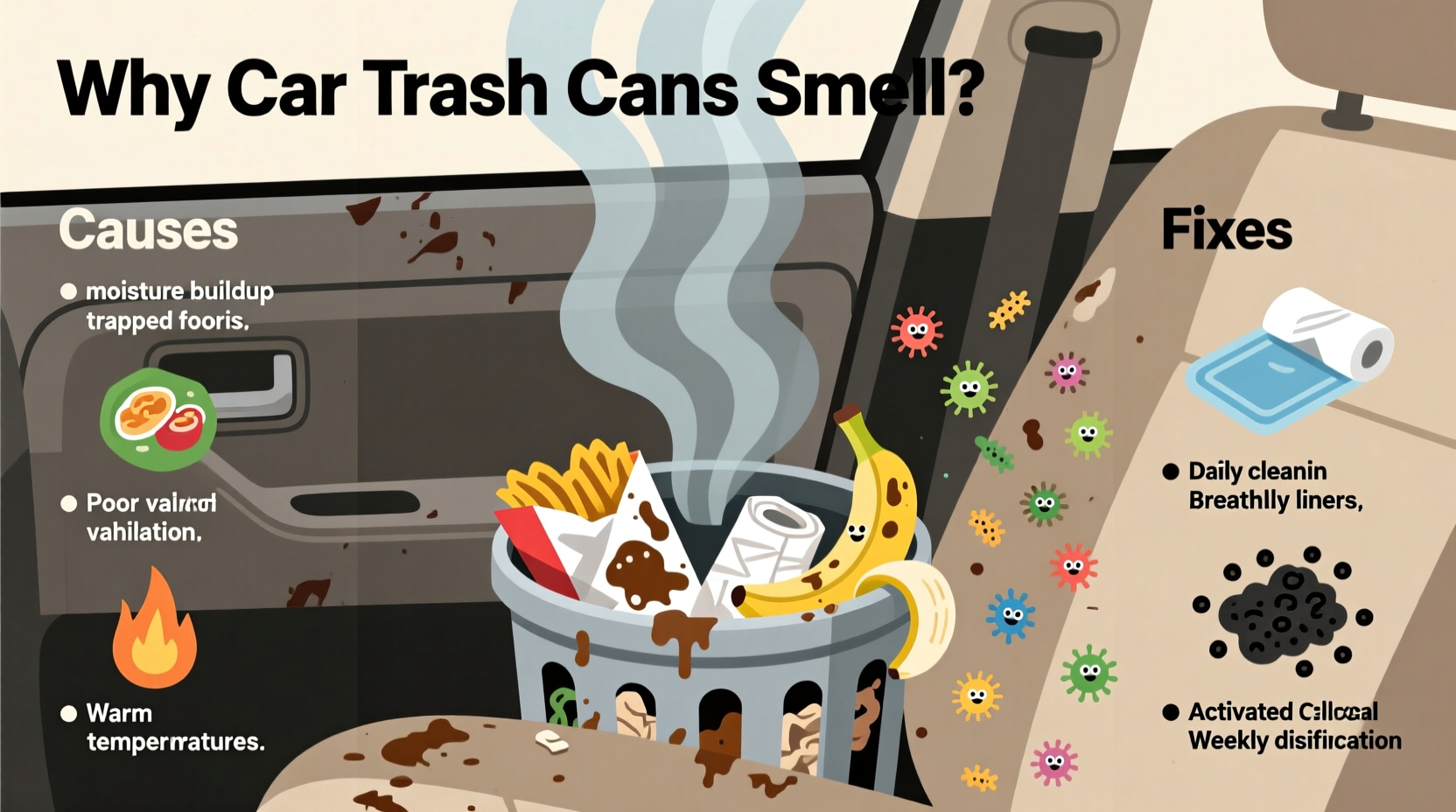 Why Car Trash Cans Smell: Science, Causes & Fixes