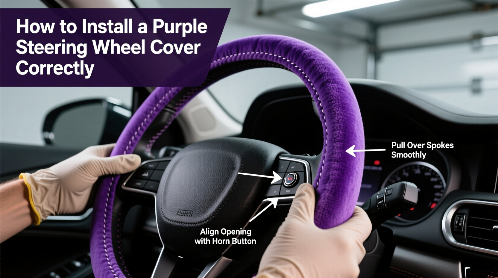 How to Install a Purple Steering Wheel Cover Correctly