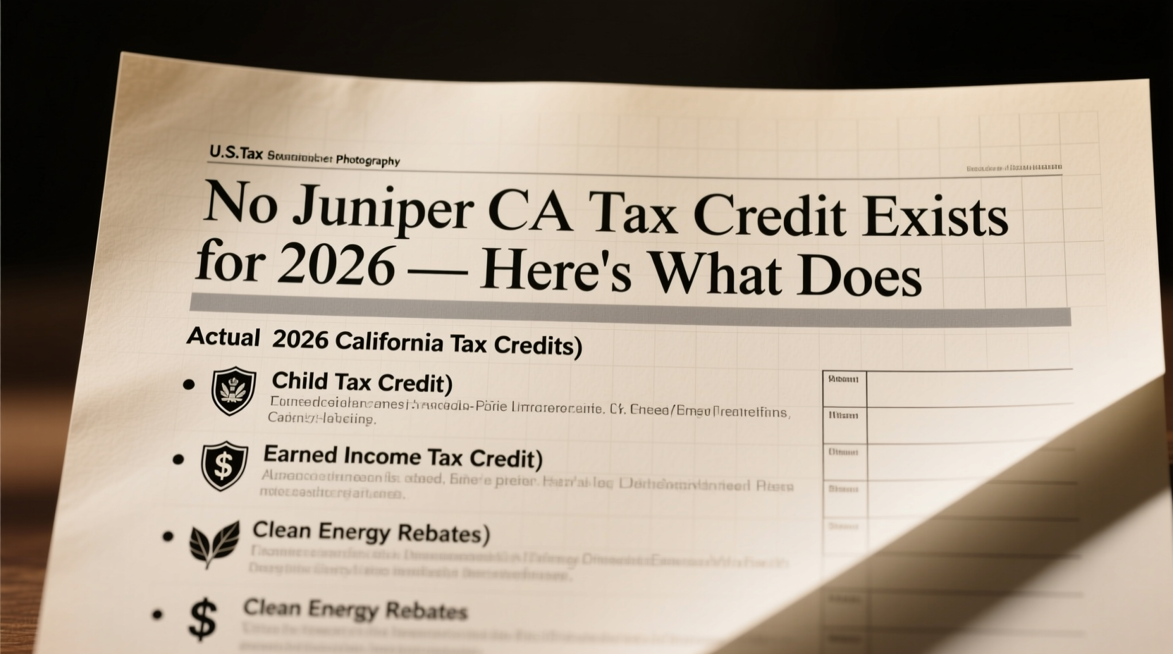 No Juniper CA Tax Credit Exists for 2026 — Here's What Does