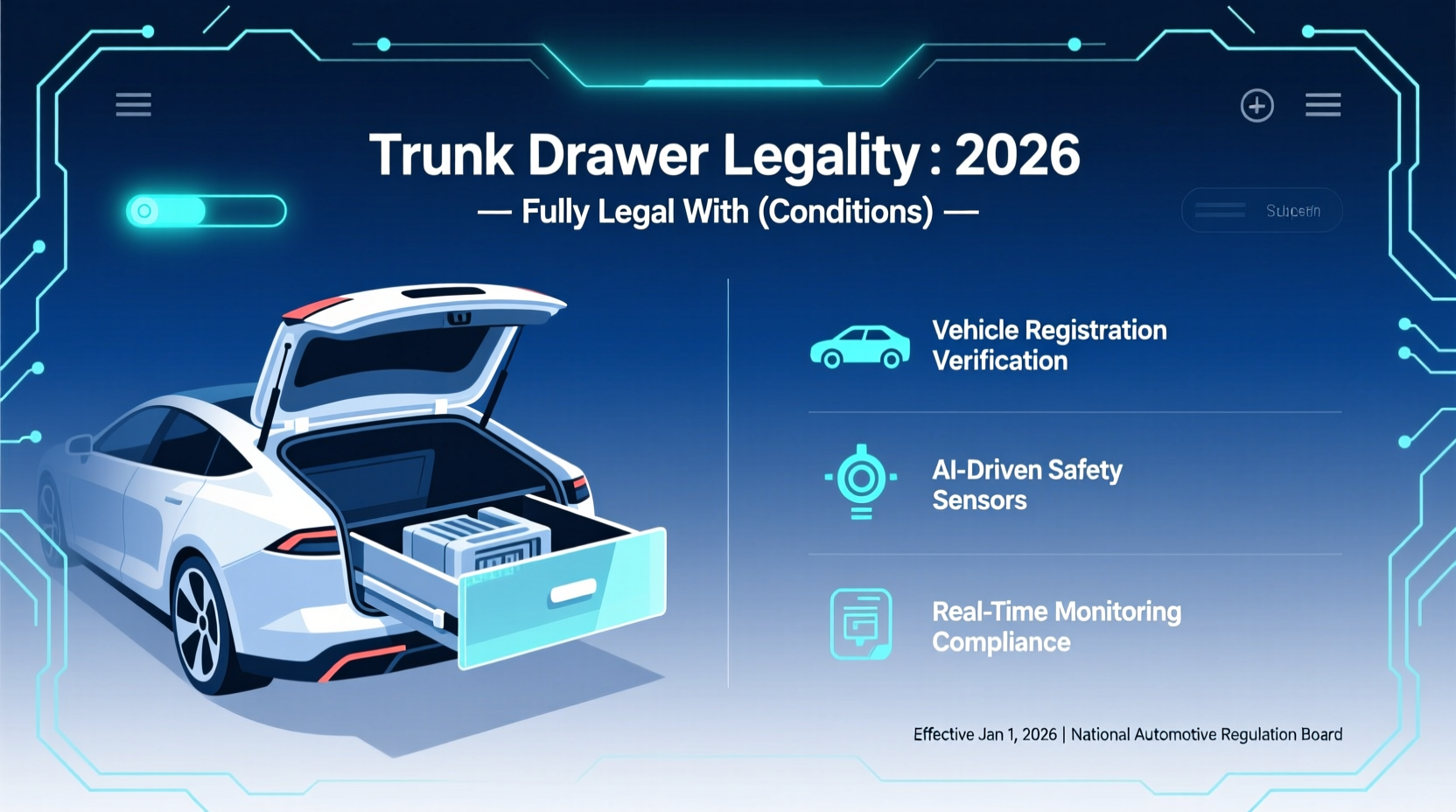 Trunk Drawer Legality in 2026: Fully Legal With Conditions