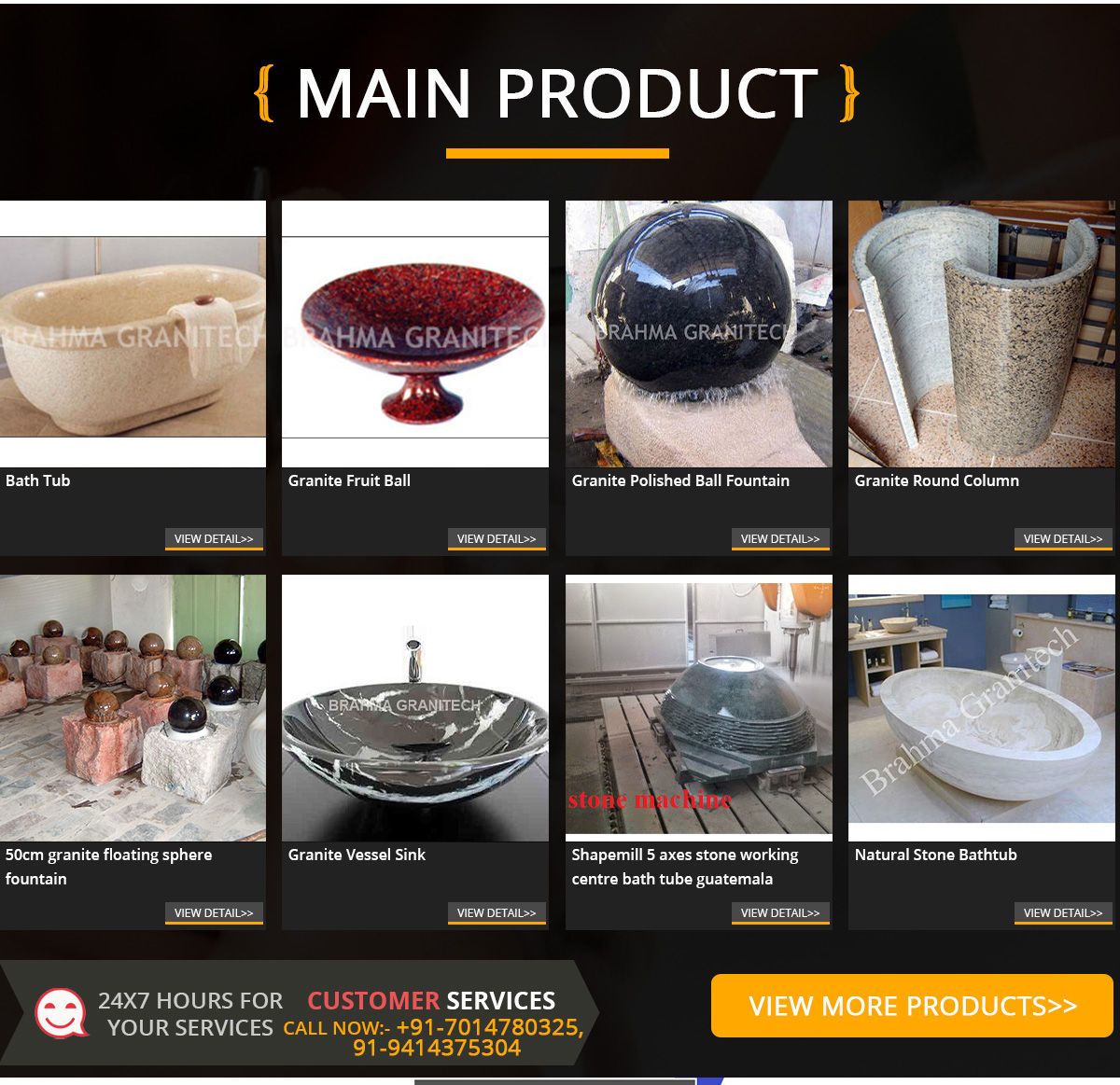 BRAHMA GRANITECH - stone Sphere Fountain, granite Ball Fountain