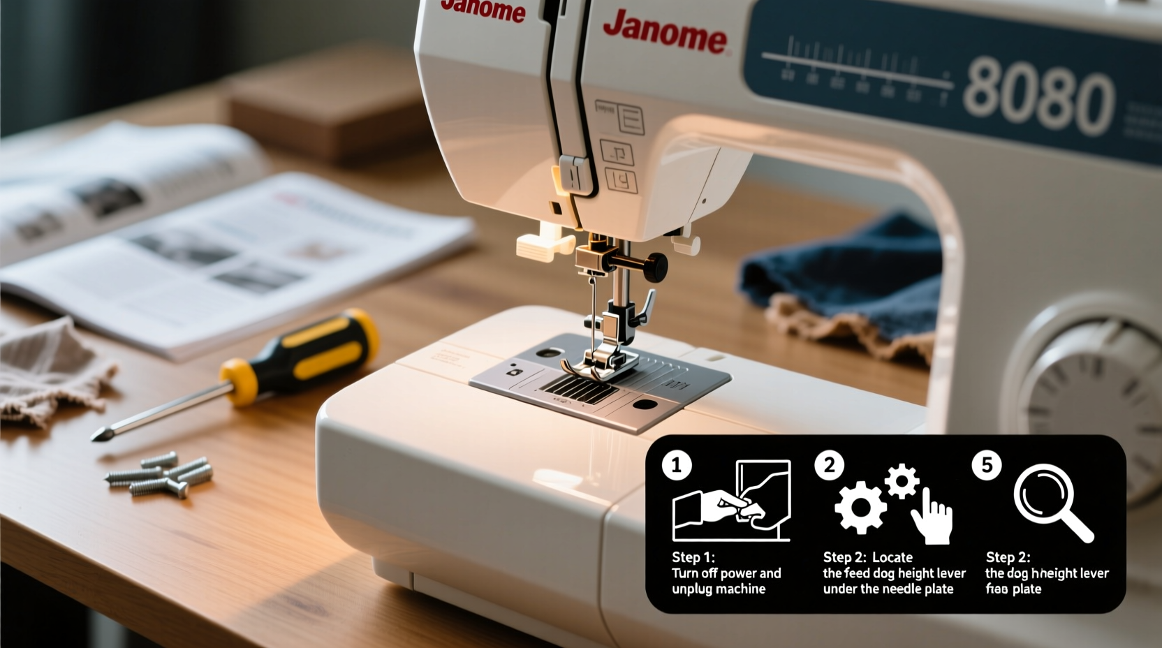 Mastering Feed Dog Height Adjustment On Your Janome 8080 A Step By Step ...