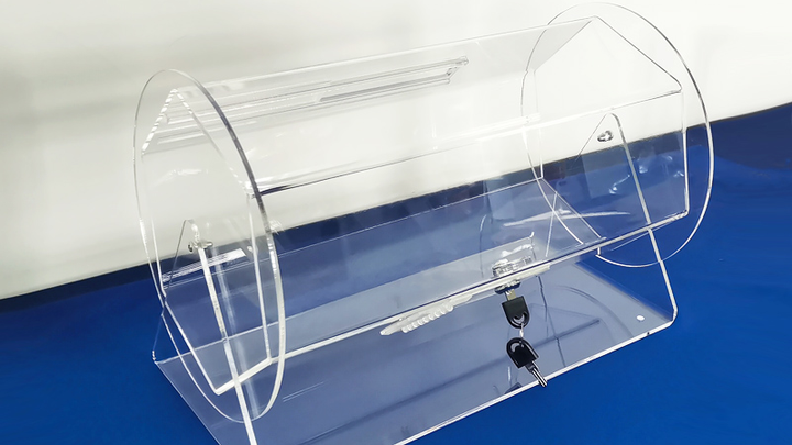 Clear Acrylic Lucky Draw Box - Modern Lottery Display