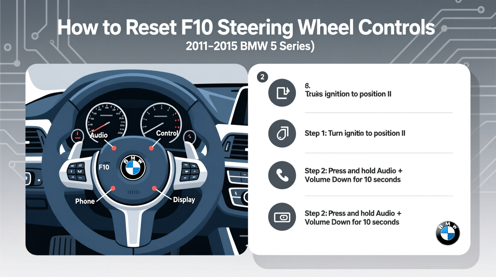 How to Reset F10 Steering Wheel Controls (2011–2015 BMW 5 Series)