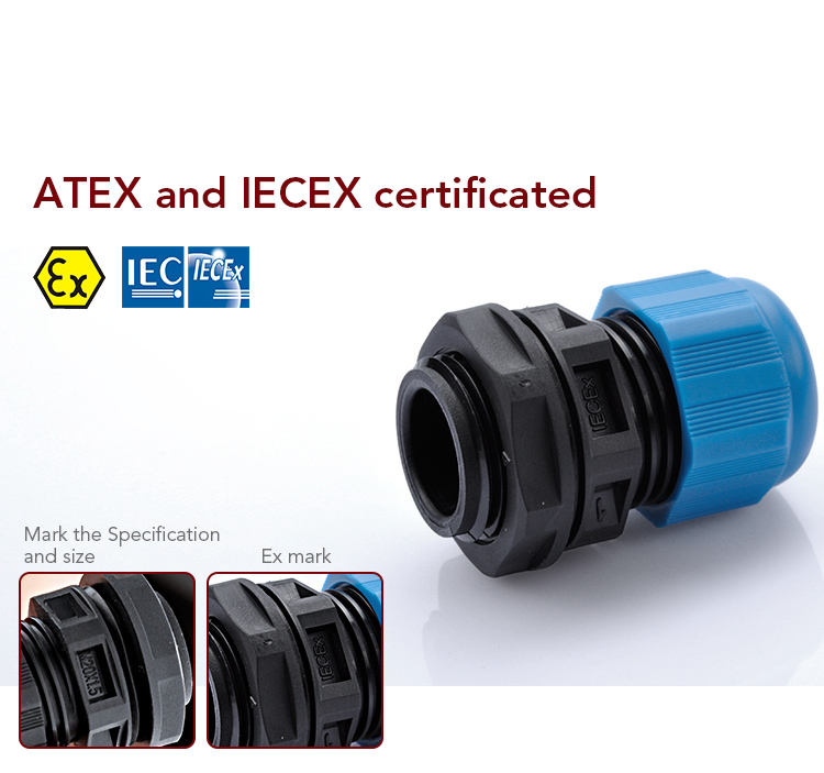 Best Seller for Nylon IECEX ATEX Explosion Proof Plastic Cable Gland ...