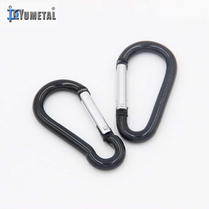 Black Color Aluminium Carabiner Snap Hook with Plain Finish| Alibaba.com